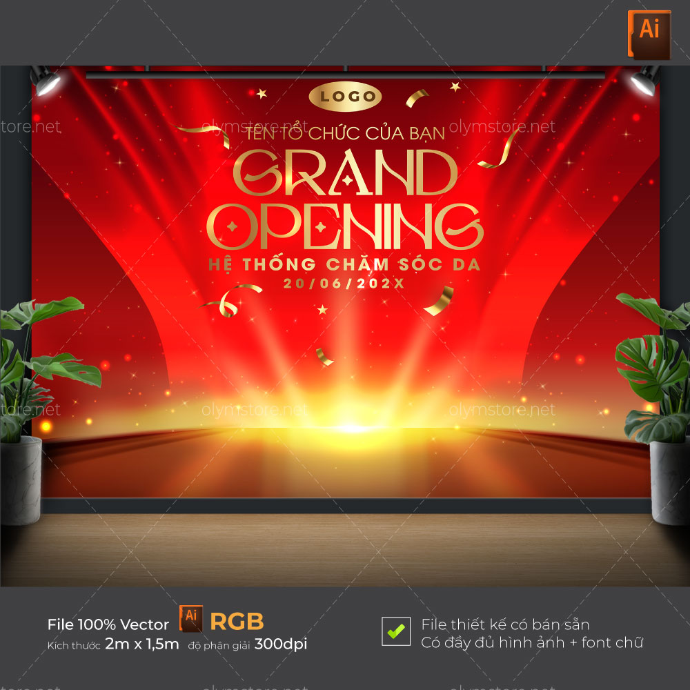 Tìm kiếm backdrop grand opening màu đỏ sang trọng