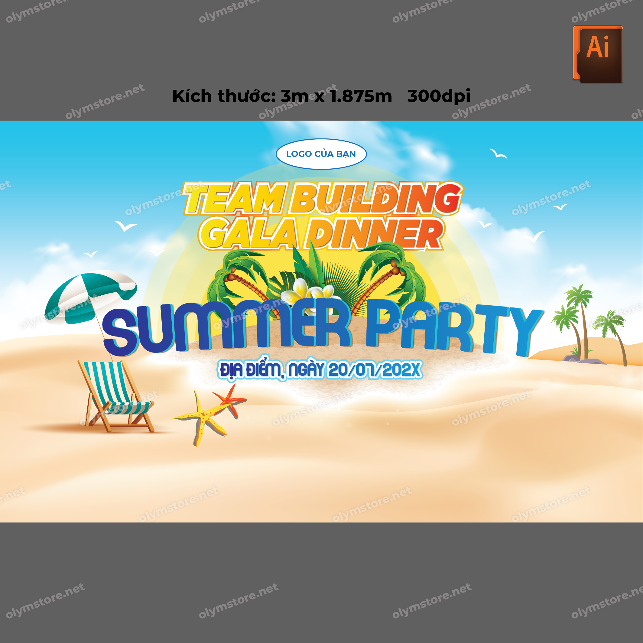 Backdrop team building summer party