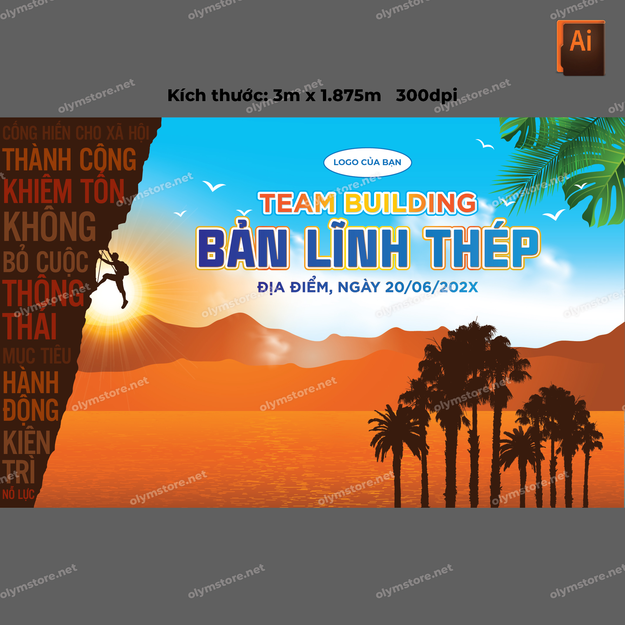 Backdrop team building bản lĩnh thép