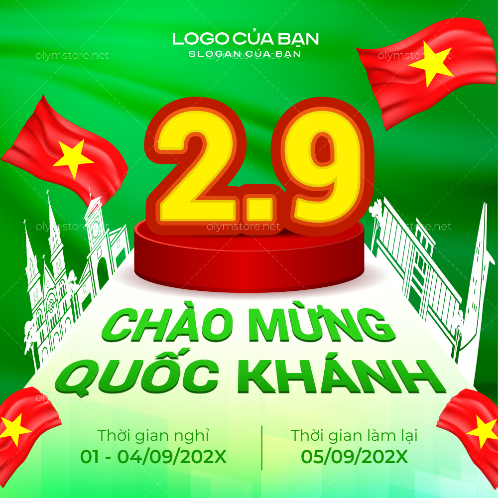Banner chào mừng quốc khánh 2/9 độc đáo