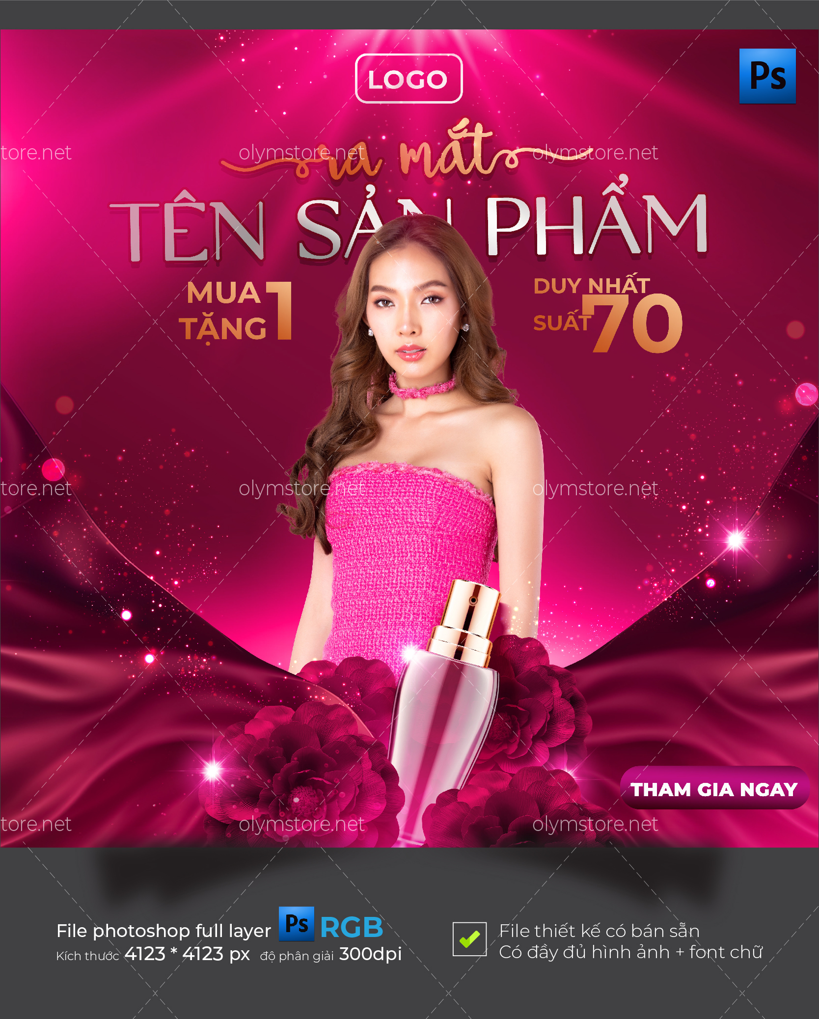 Banner ra mắt sản phẩm mỹ phẩm