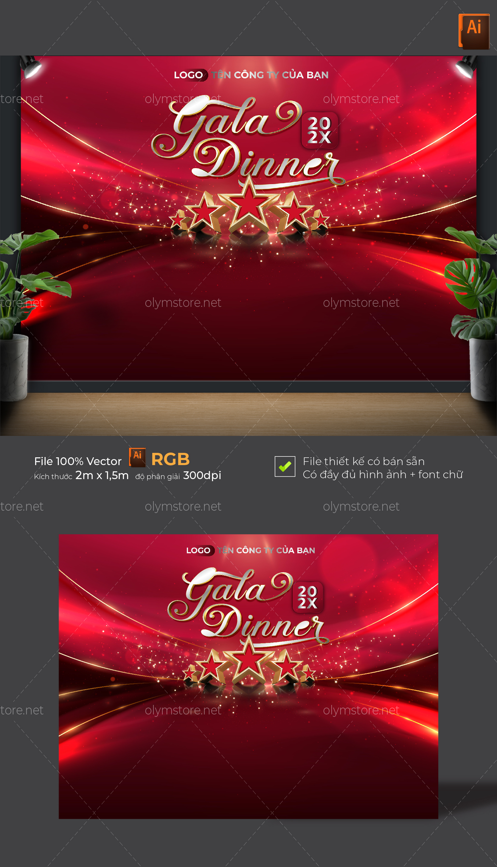 Backdrop gala dinner 5 sao