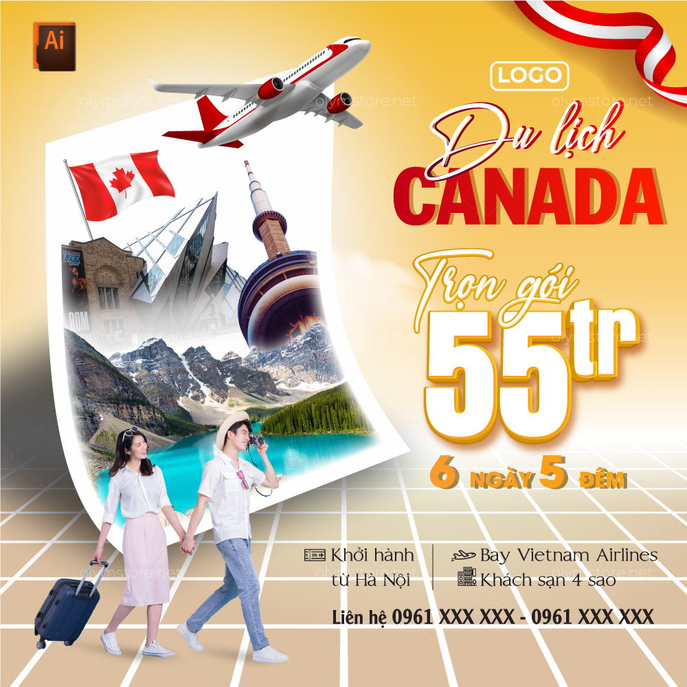 Banner du lịch vòng quanh thế giới