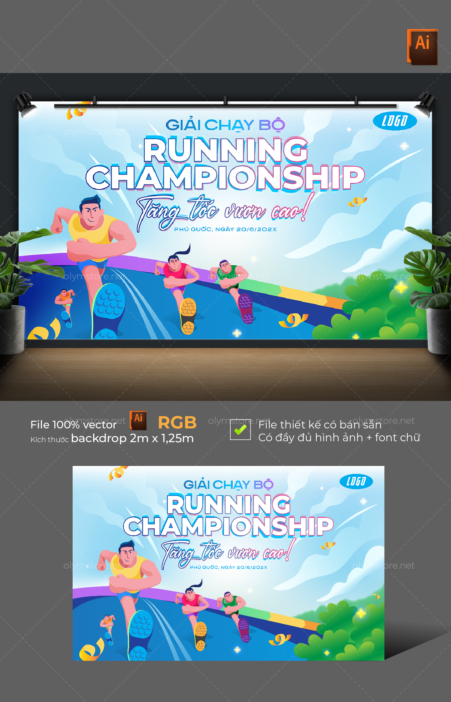 Backdrop giải chạy marathon