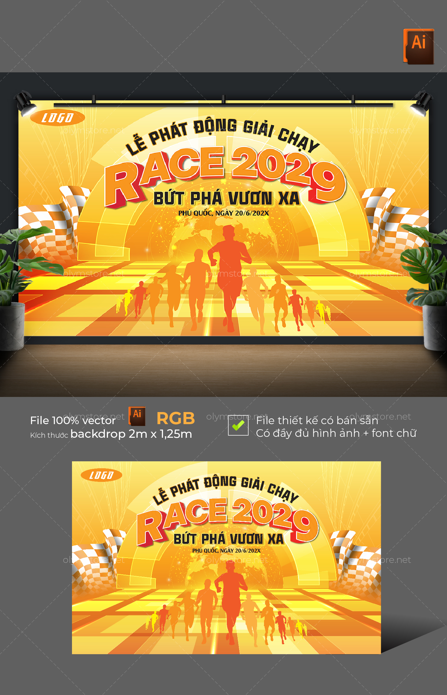 Backdrop giải chạy marathon